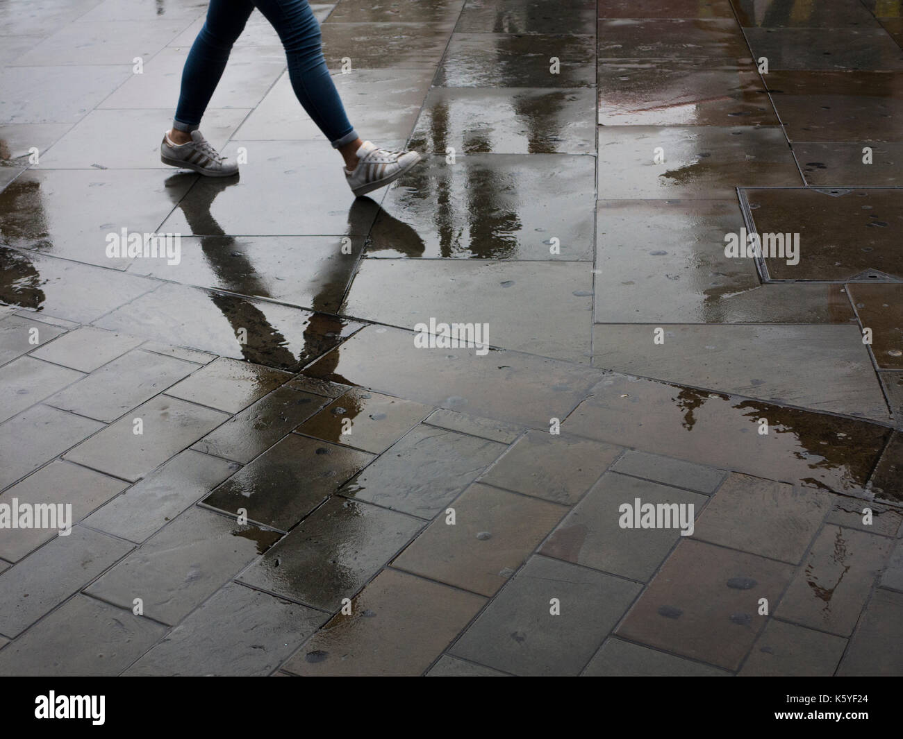 Reflections after the rain in a London street Stock Photo - Alamy