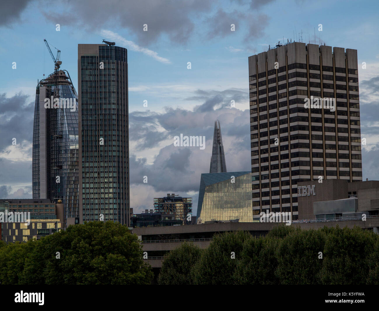 The Shard behind the brutalist architecture of the South Bank Stock ...