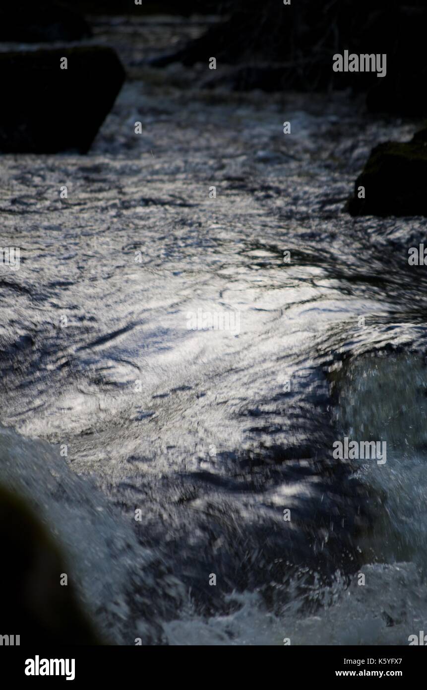 Waterfall Section of the River Dart, Sharrah Pool.Holne Wood, Dartmoor ...