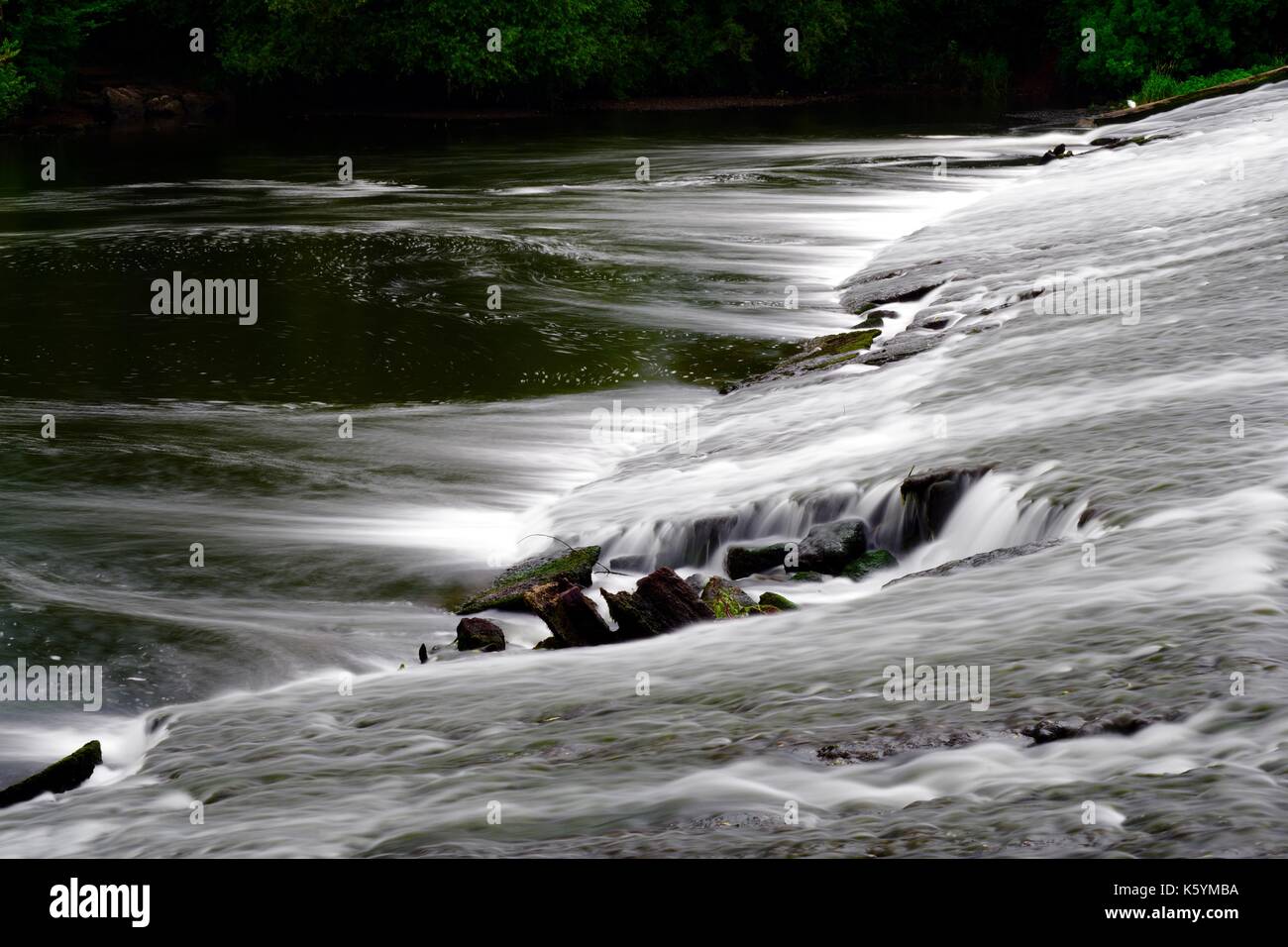 Long Exposure Photograph of the River Exe at St James Weir, Salmon Pool ...