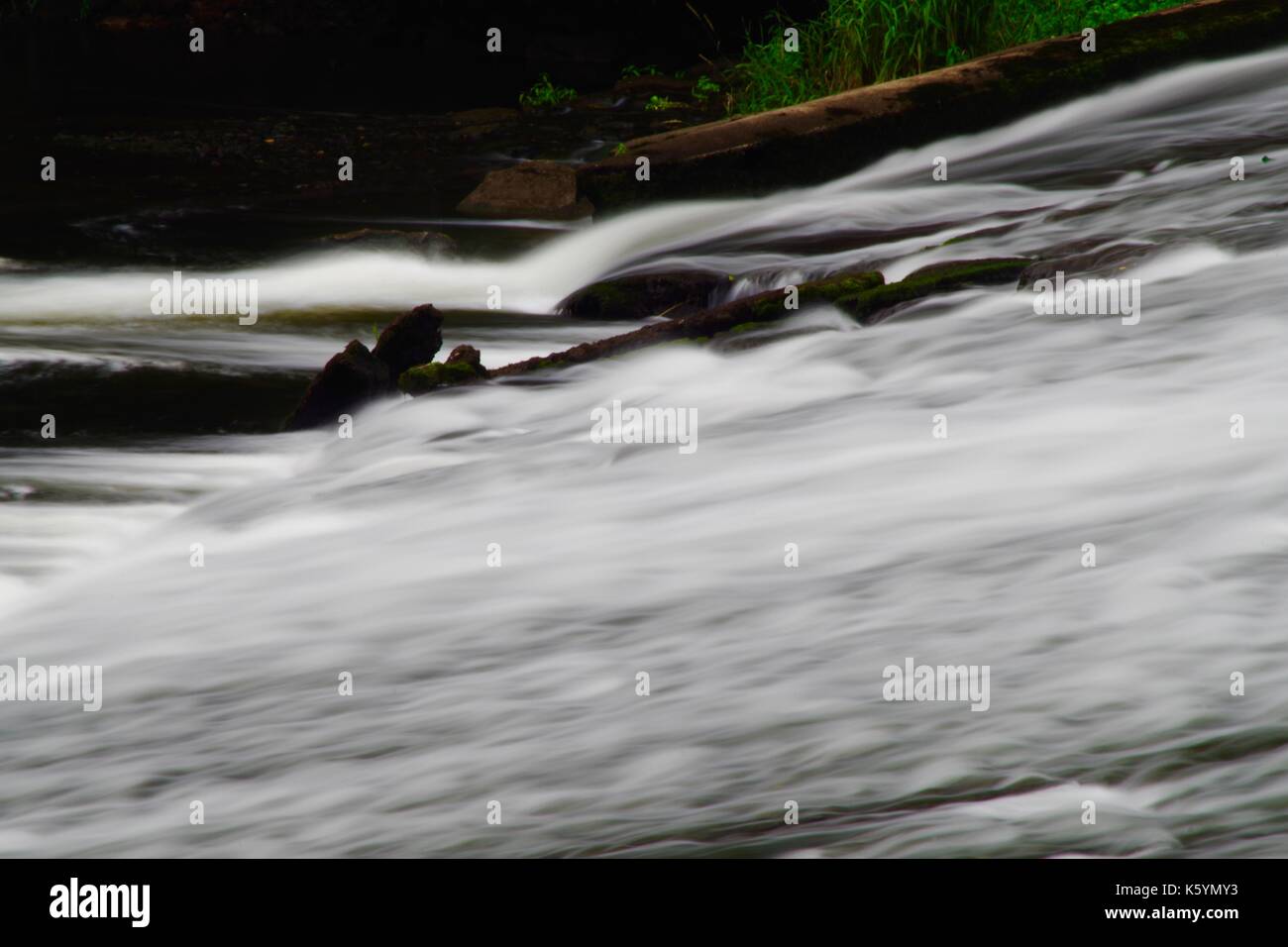 Long Exposure Photograph of the River Exe at St James Weir, Salmon Pool ...