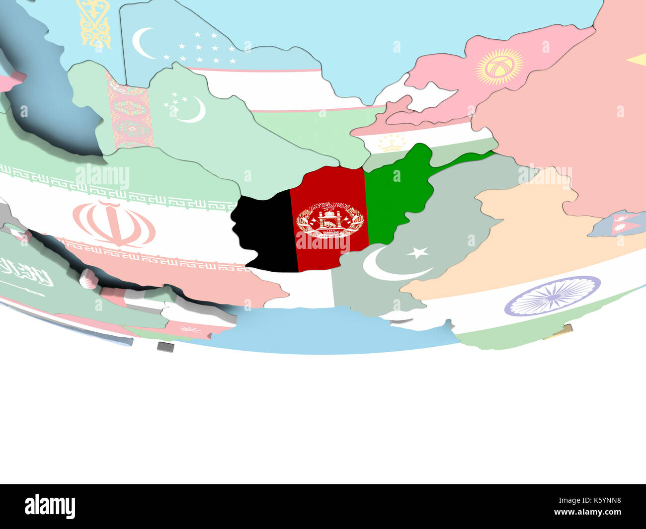 Afghanistan map flag 3d render hi-res stock photography and images - Alamy