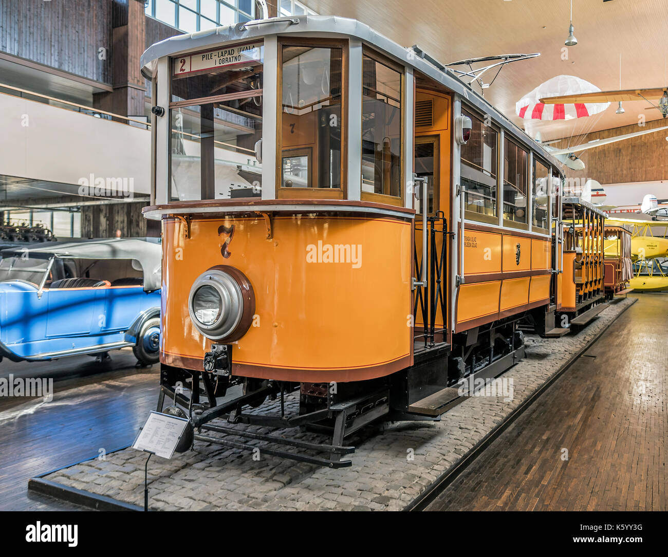 Old tram at the Tesla Museum in Zagreb Stock Photo - Alamy