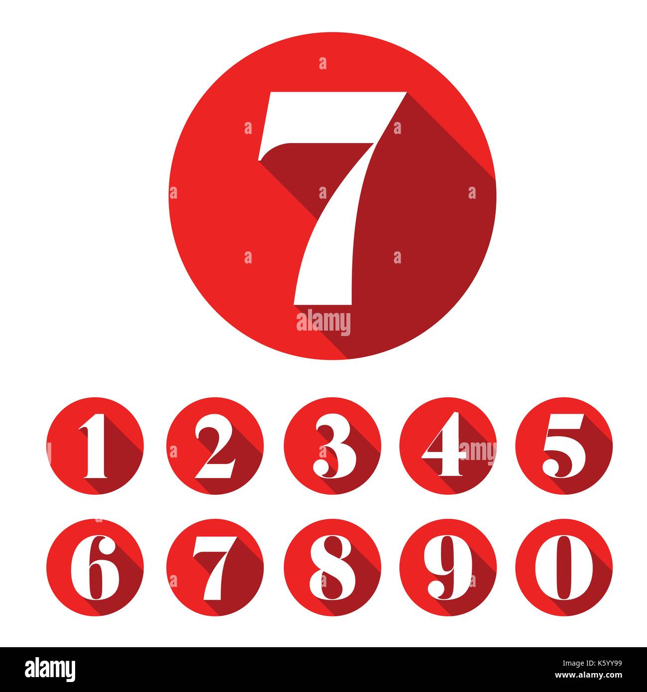 Vintage number set round red vector Stock Vector Image & Art - Alamy