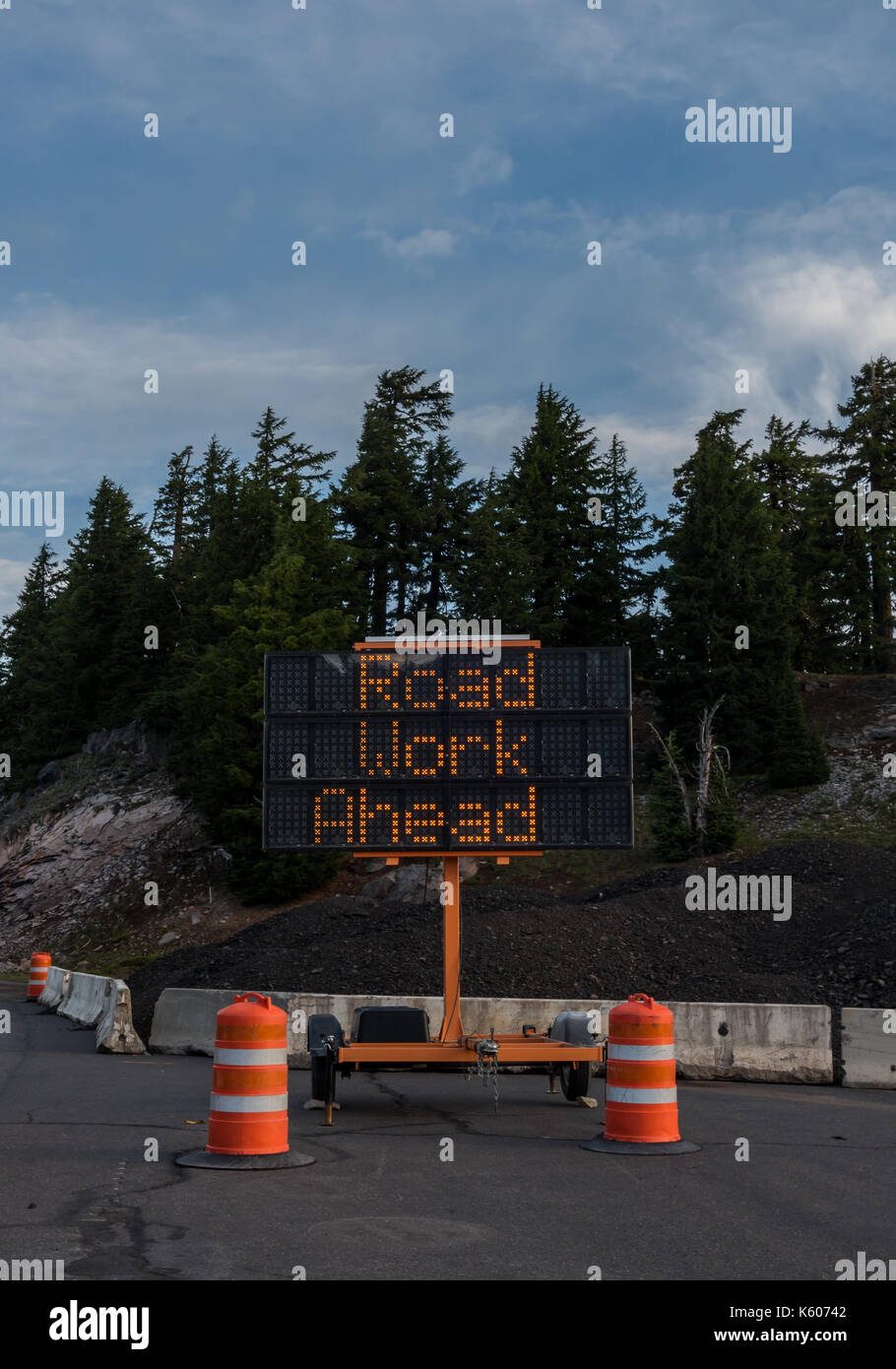 Road Work Ahead Construction Sign Vertical indicates warning of delays ...