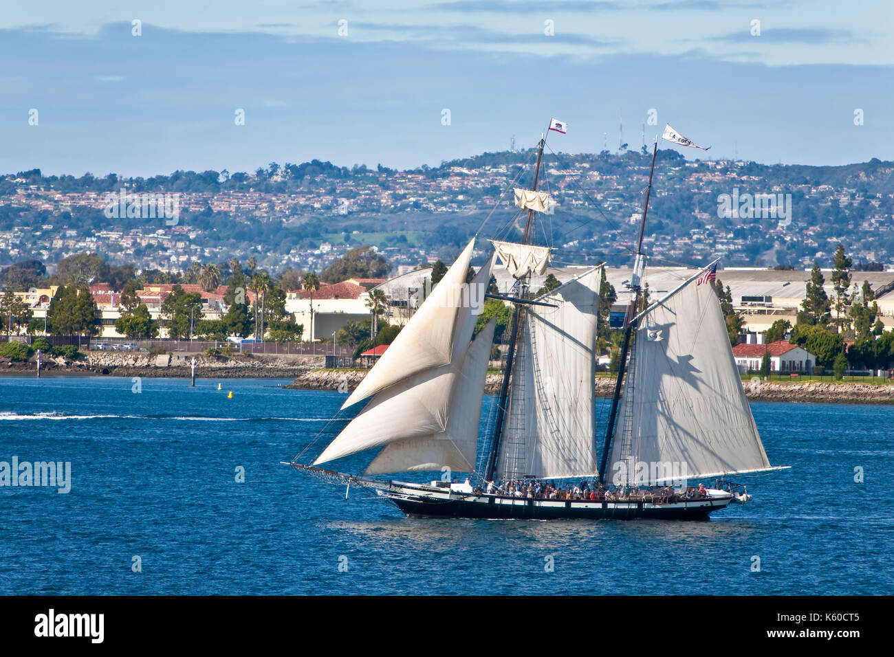 The Tall Sailing Ship Californian, on San Diego Bay, CA US, is a ...