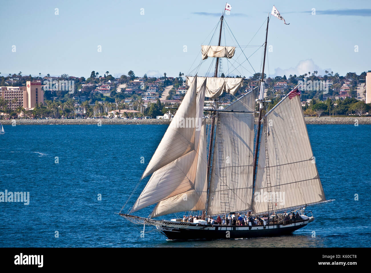 The Tall Sailing Ship Californian, on San Diego Bay, CA US, is a ...