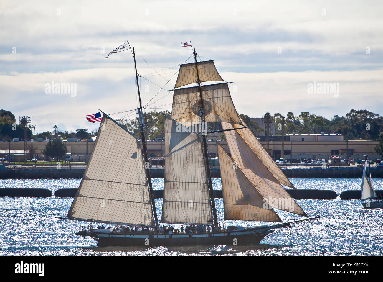 The Tall Sailing Ship Californian, on San Diego Bay, CA US, is a ...