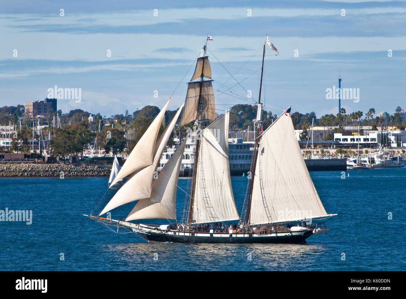 The Tall Sailing Ship Californian, on San Diego Bay, CA US, is a ...