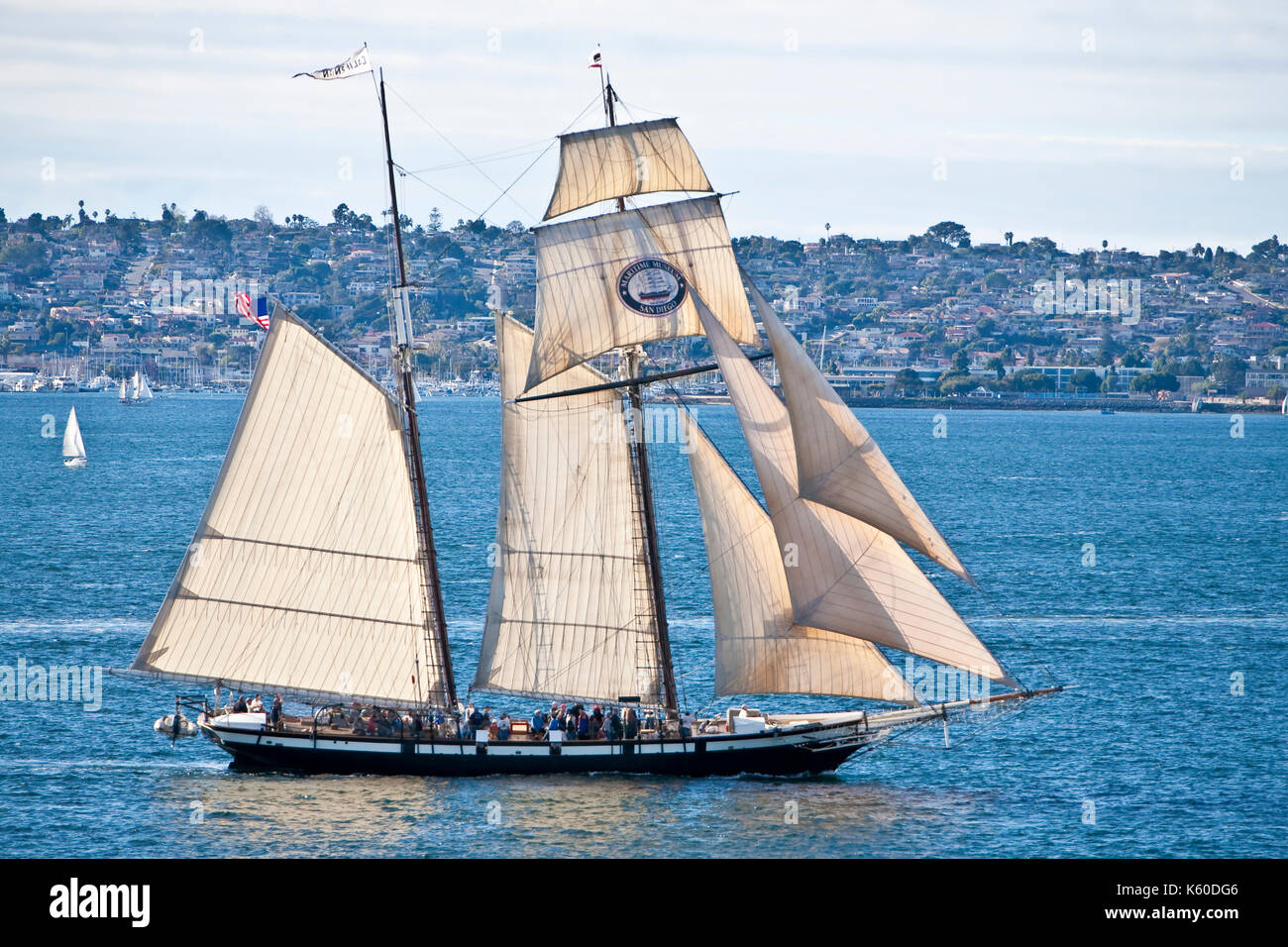 The Tall Sailing Ship Californian, on San Diego Bay, CA US, is a ...