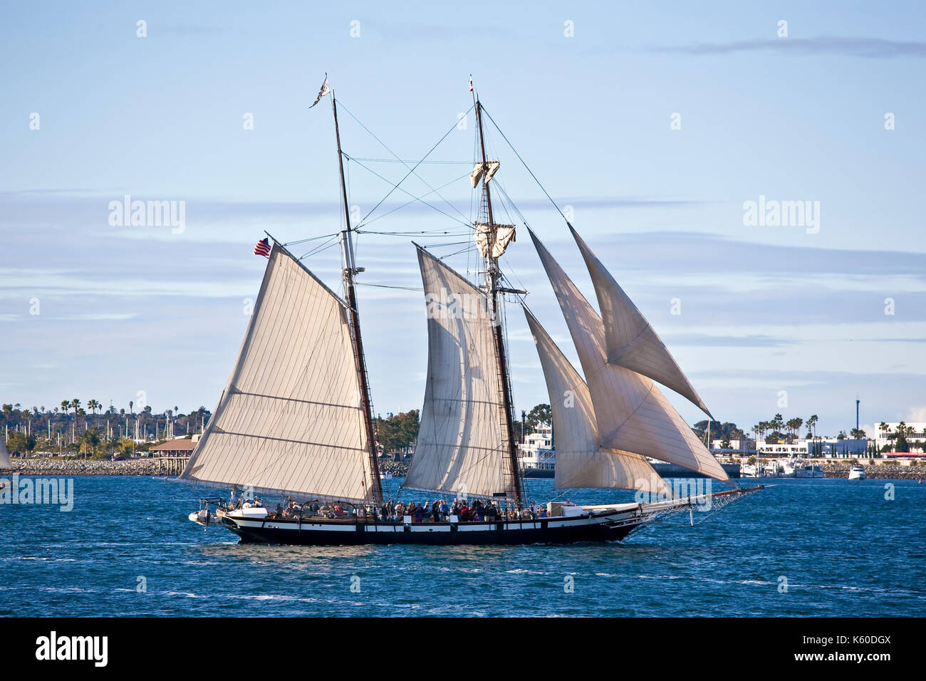 The Tall Sailing Ship Californian, on San Diego Bay, CA US, is a ...
