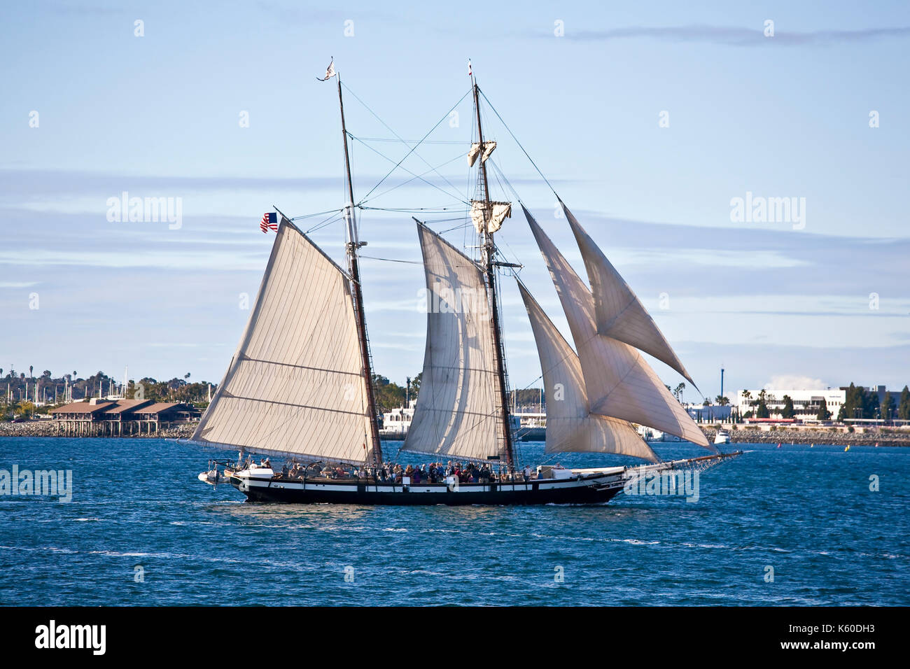 The Tall Sailing Ship Californian, on San Diego Bay, CA US, is a ...