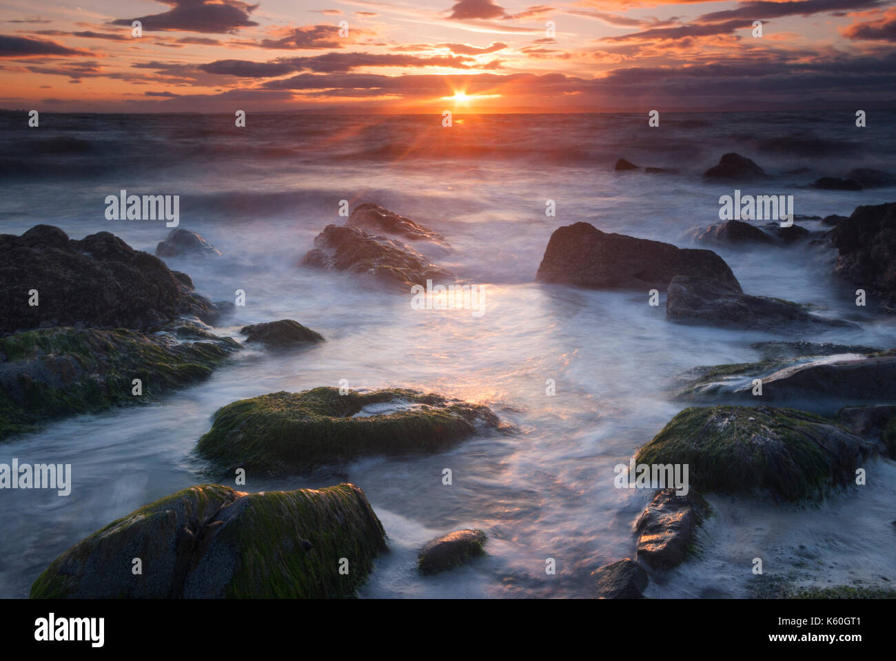 Port Seton seascape sunset, Scotland Stock Photo - Alamy