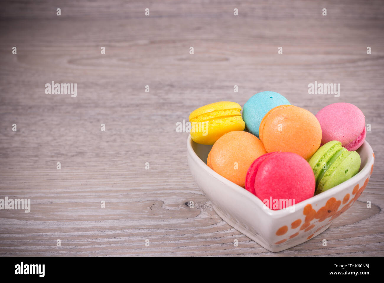 Colorful from mini macaroons in mini plate Stock Photo - Alamy