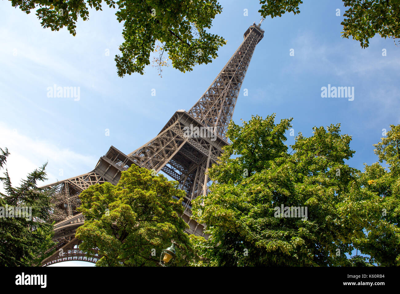 Eiffel tower paris angled hi-res stock photography and images - Alamy