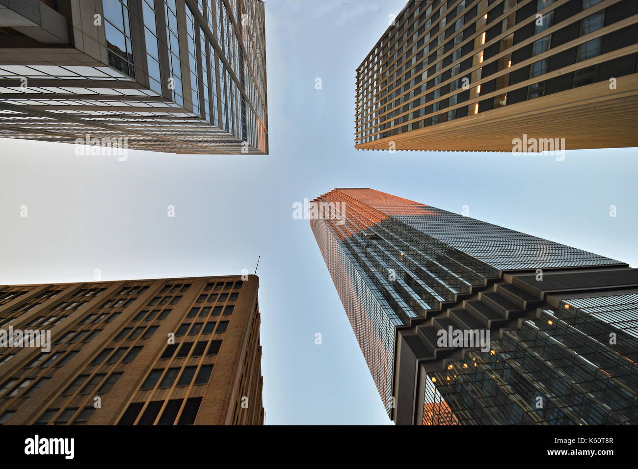 skyscrapers perspective photograph looking up from ground level Stock ...