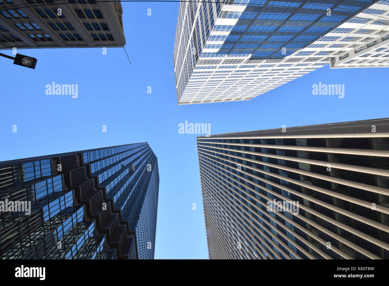 skyscrapers perspective photograph looking up from ground level Stock ...