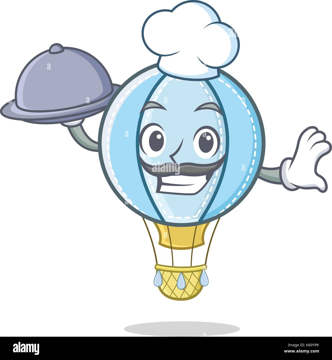 Chef with food air balloon character cartoon Stock Vector Image & Art ...