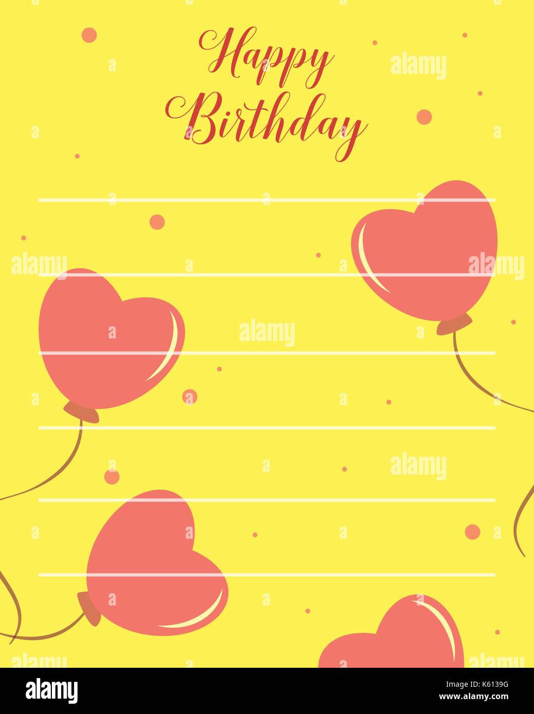Happy birthday greeting card with yellow background Stock Vector Image ...