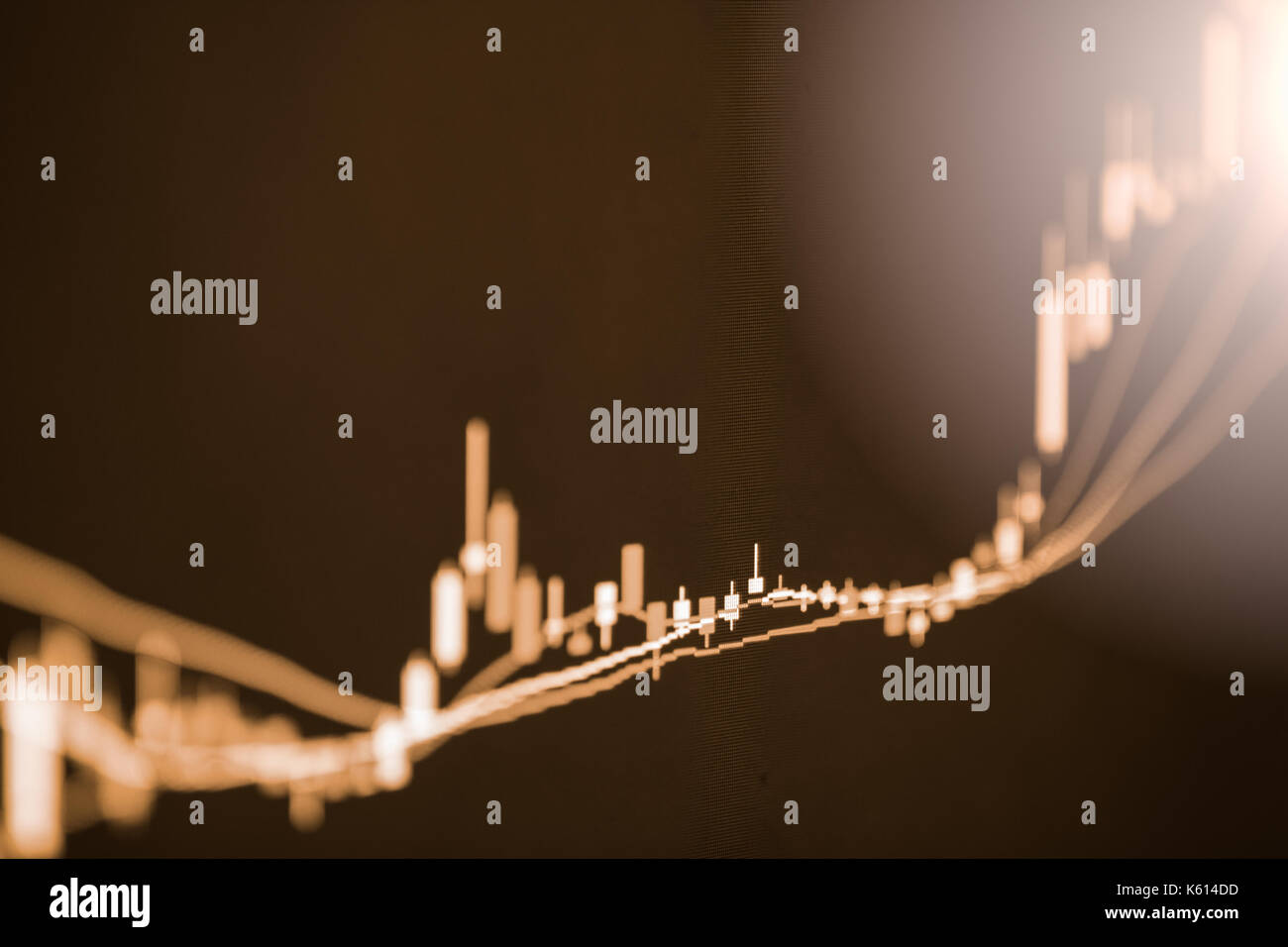 Index graph of stock market financial indicator analysis on LED ...