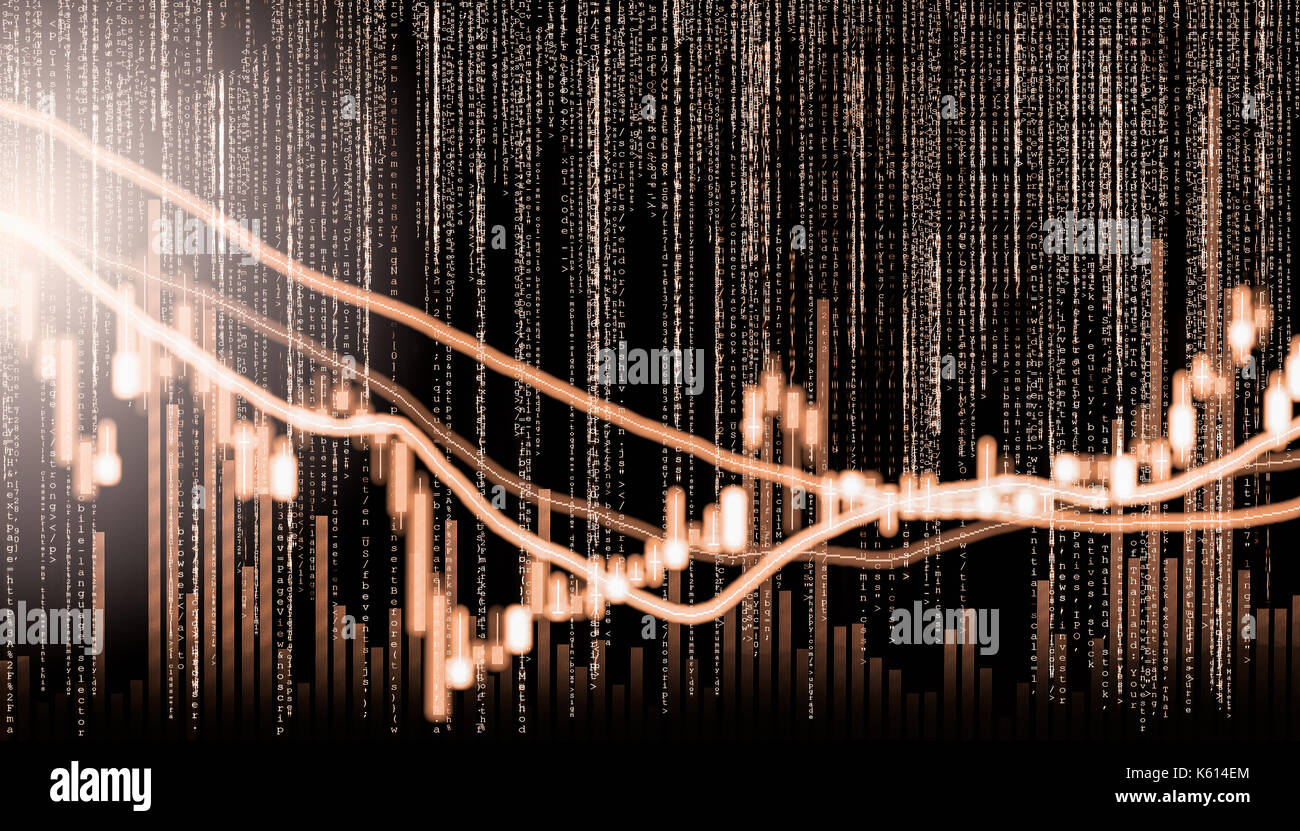 Index graph of stock market financial indicator analysis on LED ...