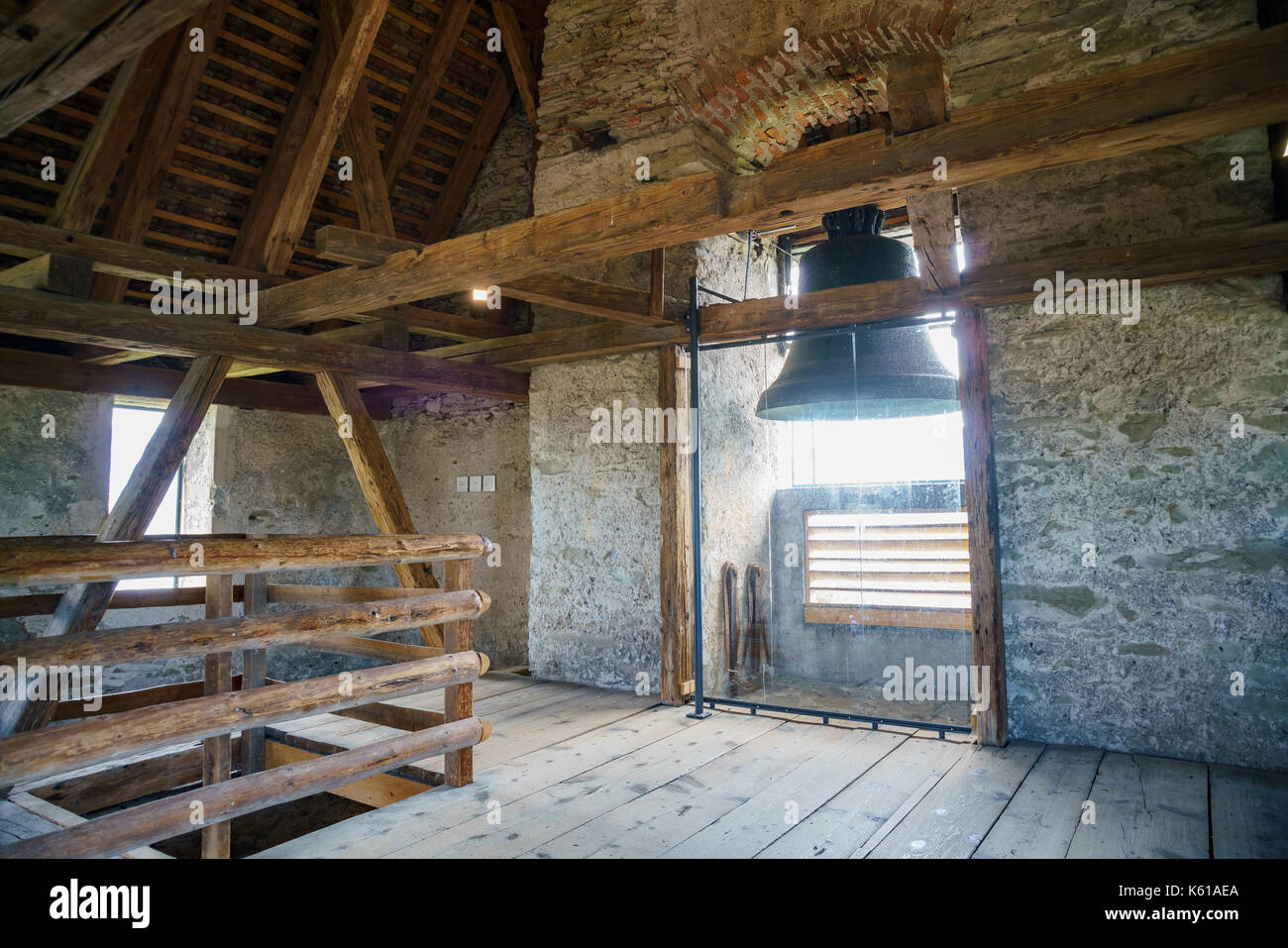 Lucerne, JUL 16: Big bell of the historical Zeitturm tower on JUL 16 ...