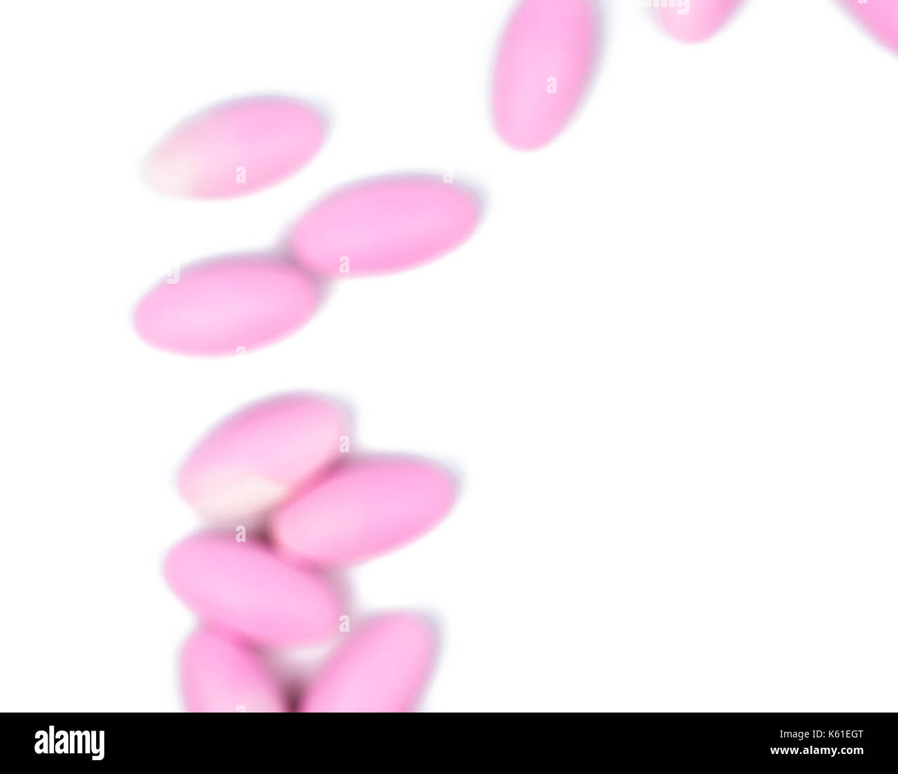 Blur expired calcium tablet pills with color change isolated on white ...