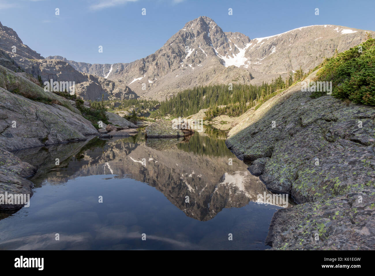 Mount of the Holy Cross reflecting in a small pond in the Holy Cross ...