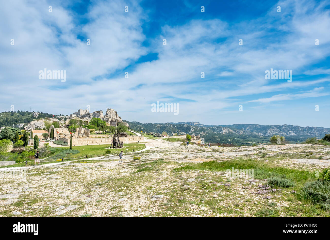 Catapult, on of the seige engines in Castle of Les Baux-de-provence ...