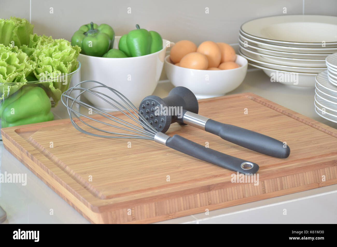 pantry with kitchenware and utensil in modern kitchen Stock Photo - Alamy