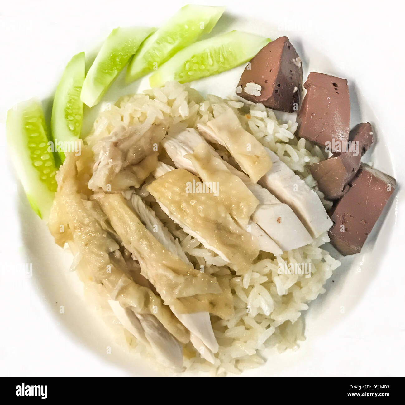 Khao Man Kai or Kao Man Gai (Hainanese chicken rice, steamed chicken ...