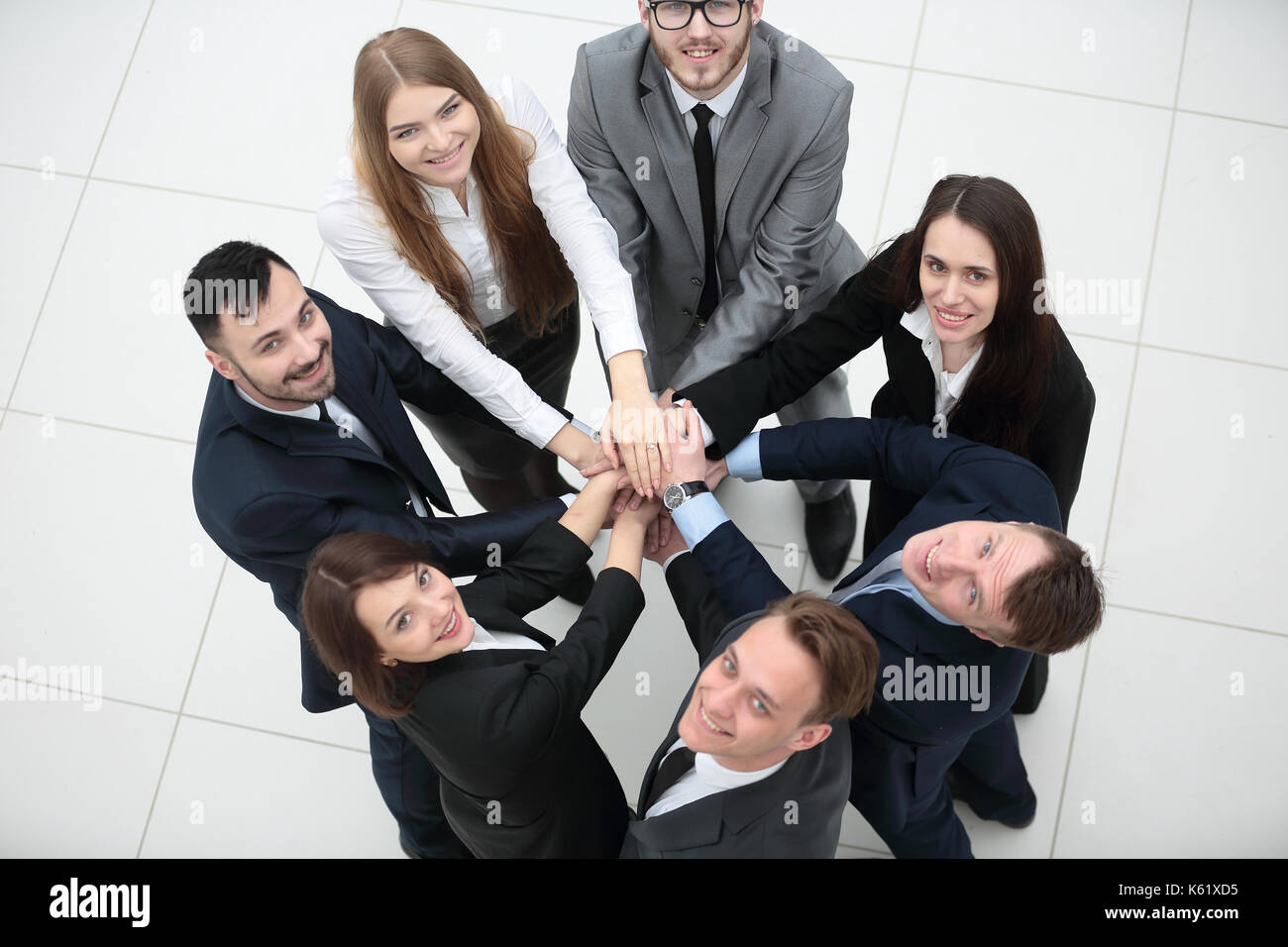 business team formed into a circle Stock Photo - Alamy