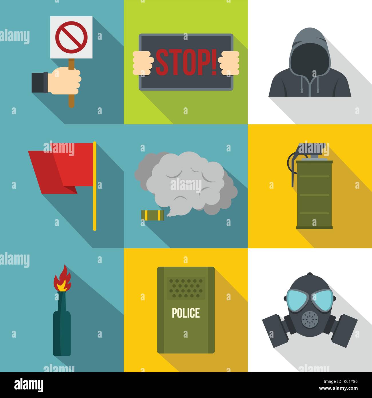 Political revolt icon set, flat style Stock Vector Image & Art - Alamy