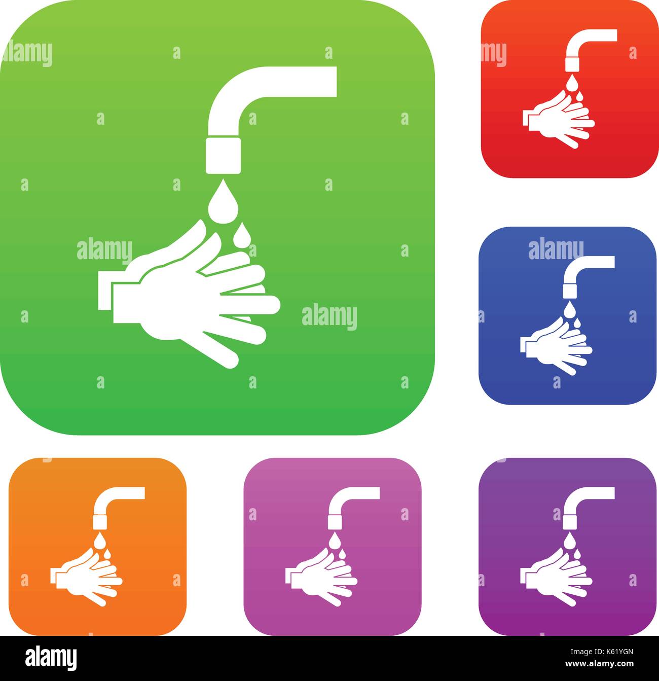 Cleaning hands set color collection Stock Vector Image & Art - Alamy