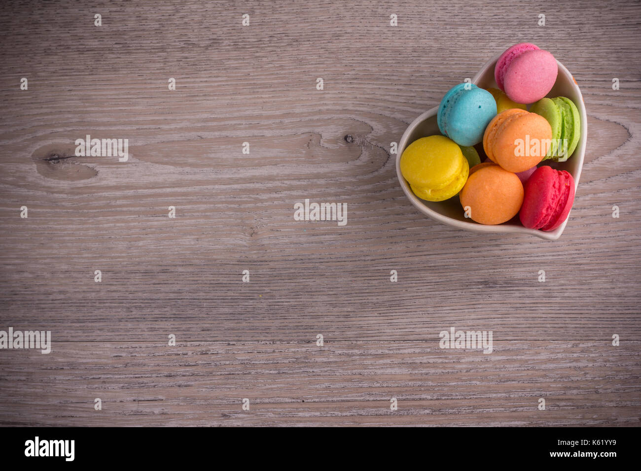 Colorful from mini macaroons in mini plate Stock Photo - Alamy