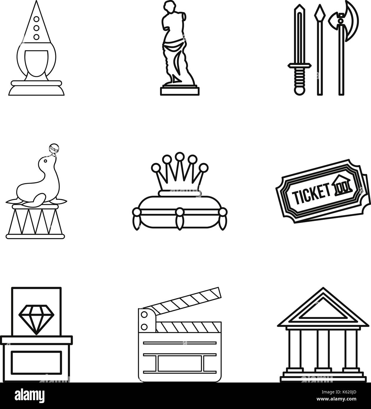 Reconstruction icons set, outline style Stock Vector Image & Art - Alamy