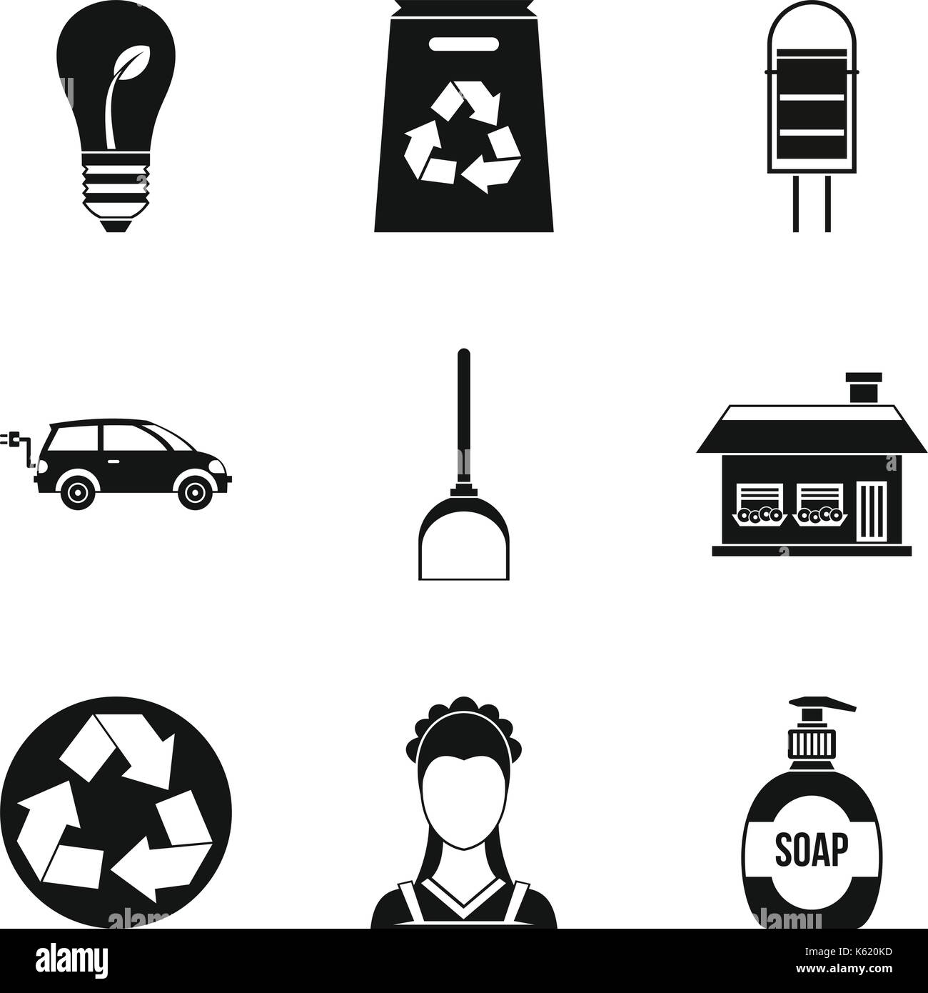 Recycling material icon set, simple style Stock Vector Image & Art - Alamy