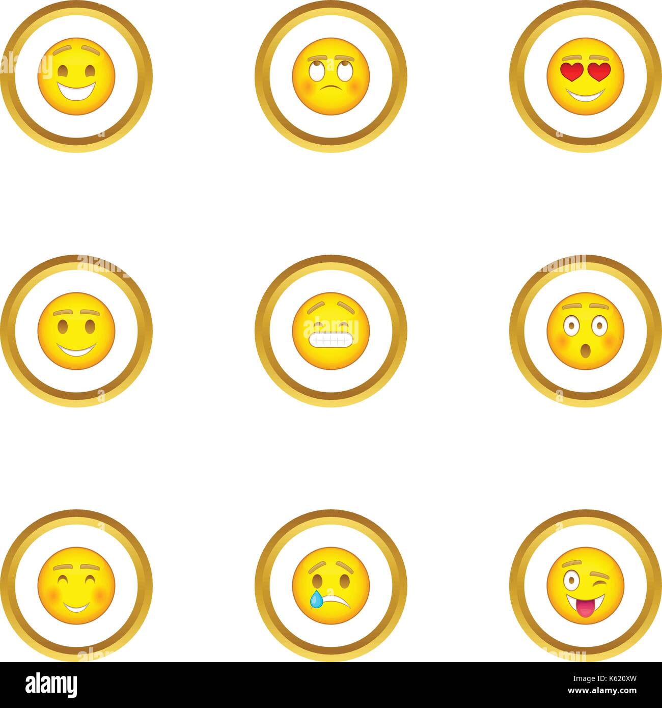 Different smileys icons set, cartoon style Stock Vector Image & Art - Alamy