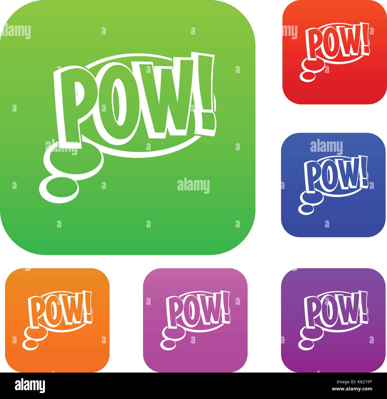 Pow, speech bubble set color collection Stock Vector Image & Art - Alamy