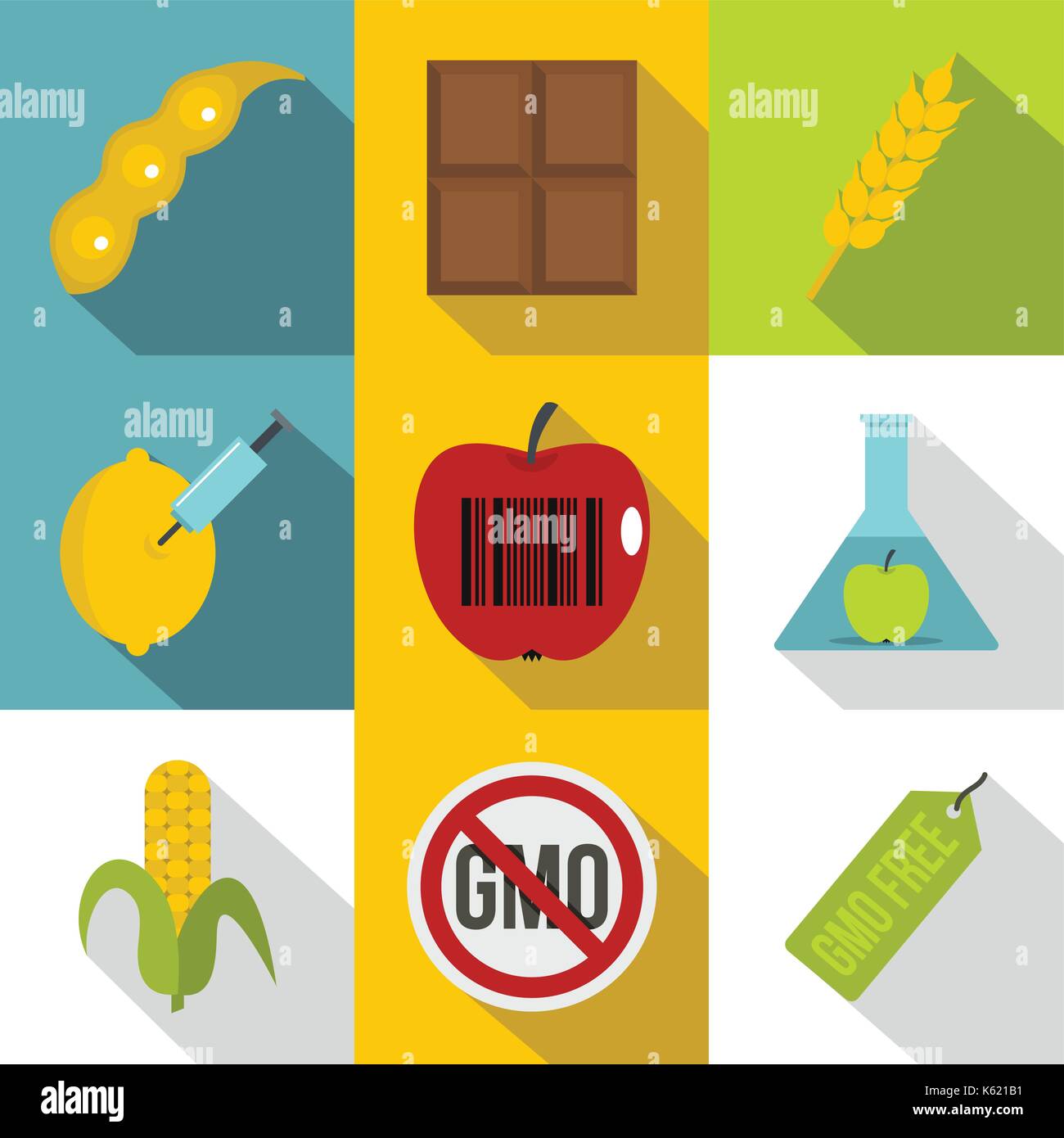 Biotechnology icon set, flat style Stock Vector Image & Art - Alamy