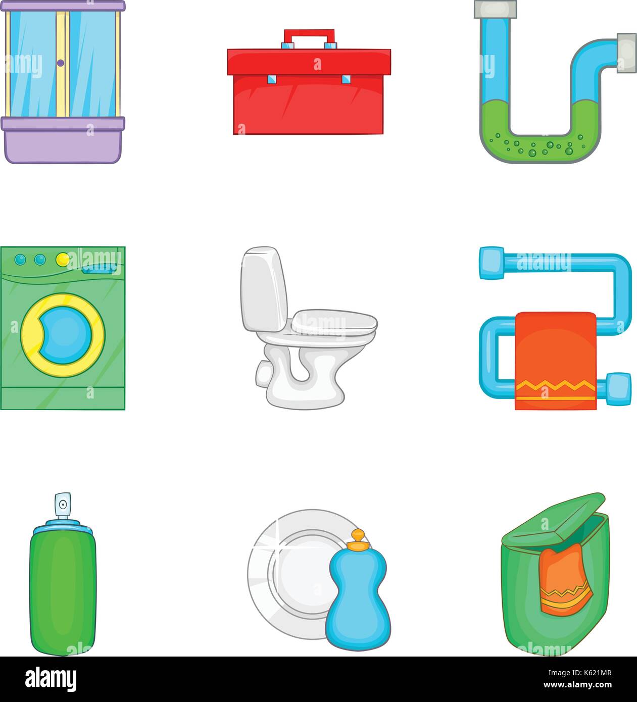 House cleaning icon set, cartoon style Stock Vector Image & Art - Alamy
