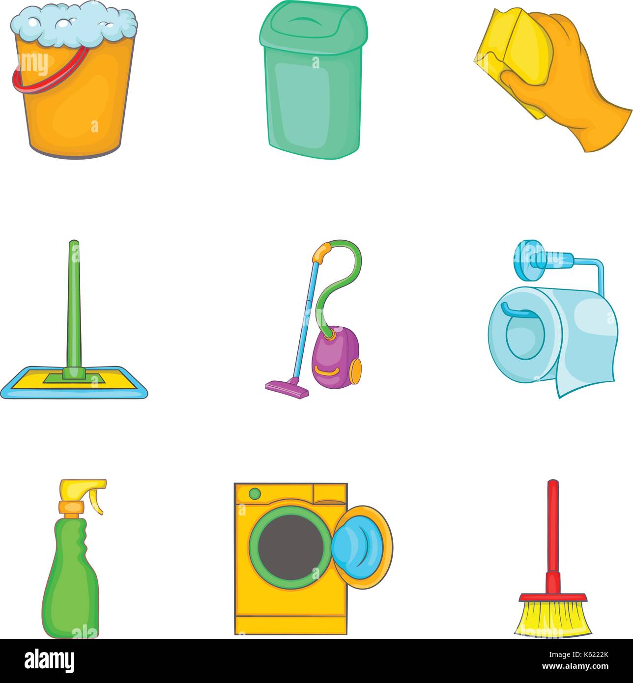 Floor cleaning icon set, cartoon style Stock Vector Image & Art - Alamy