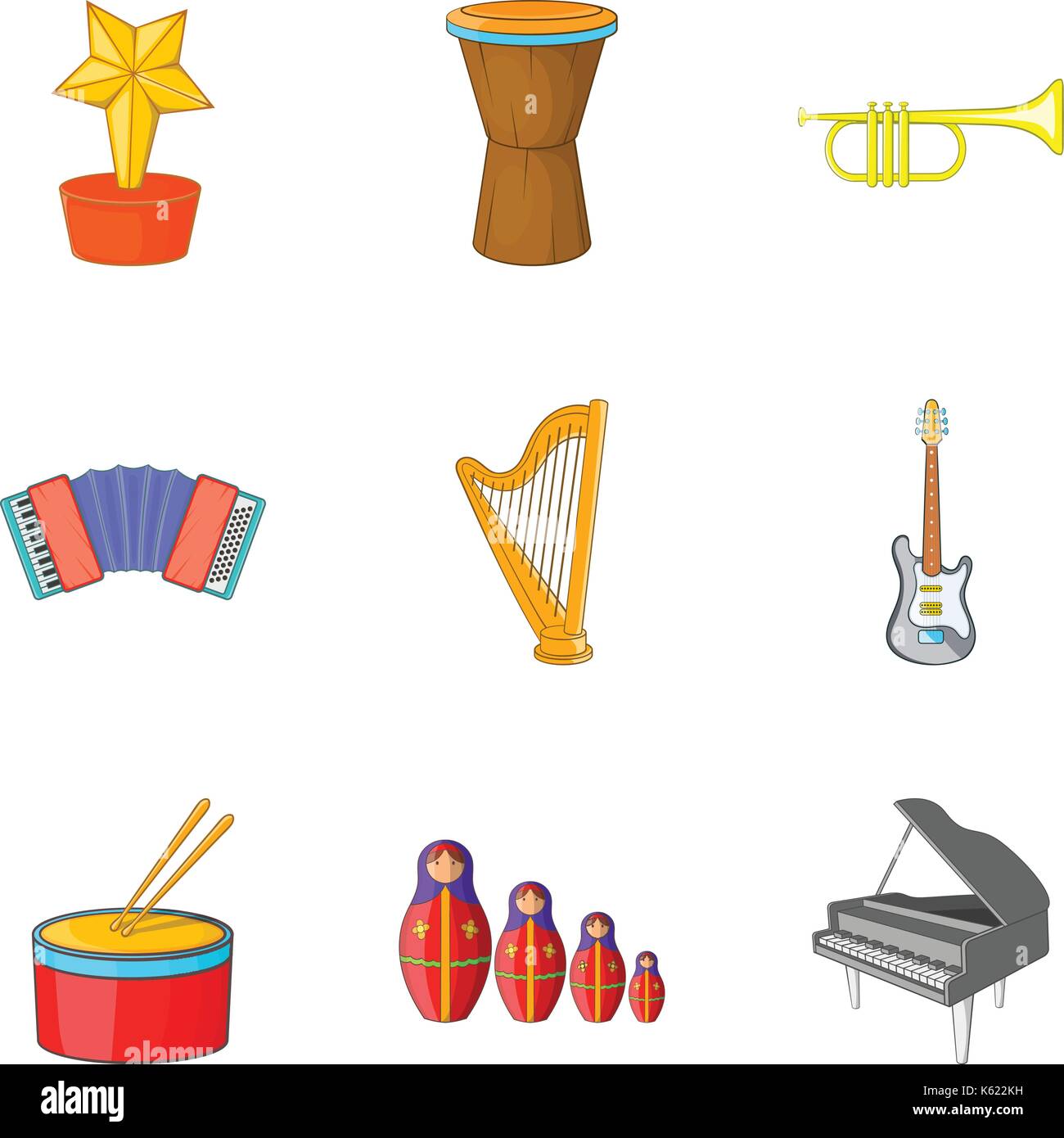 Musical notation icons set, cartoon style Stock Vector Image & Art - Alamy