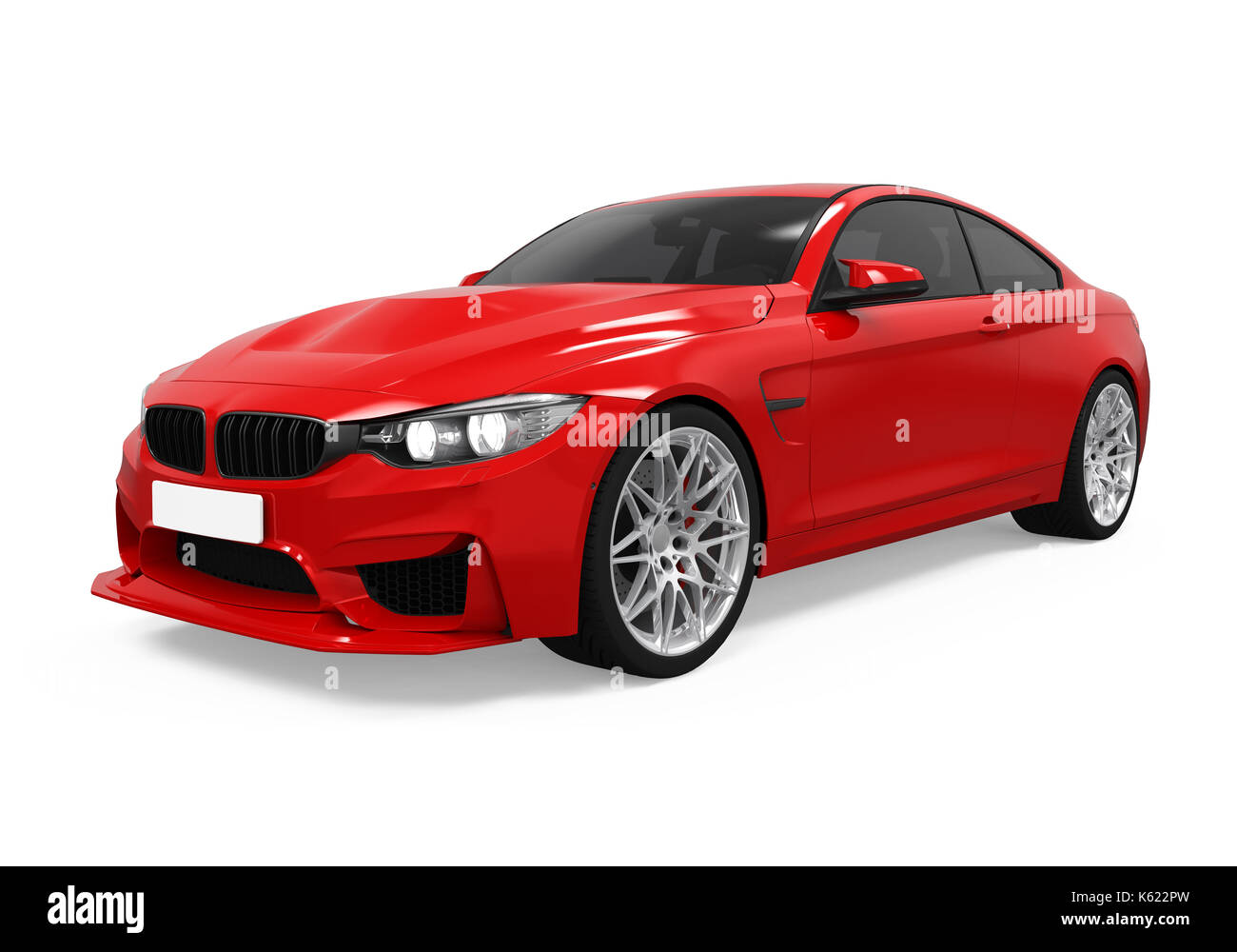 Red Sedan Car Isolated Stock Photo - Alamy