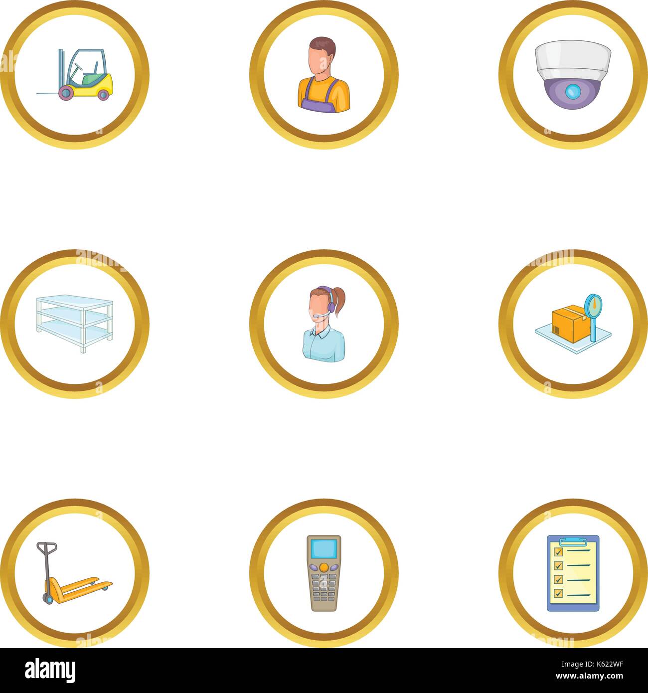 Loader work icons set, cartoon style Stock Vector Image & Art - Alamy