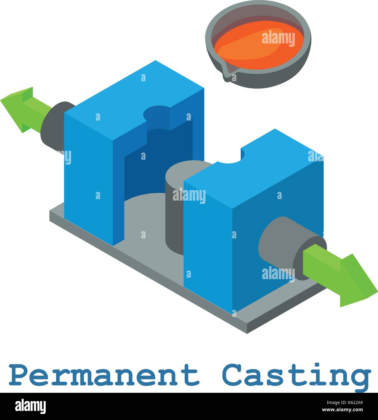 Permanent casting metalwork icon, isometric 3d style Stock Vector Image ...