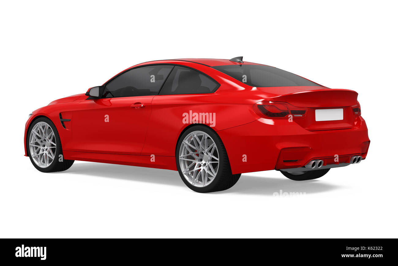 Red Sedan Car Isolated Stock Photo - Alamy