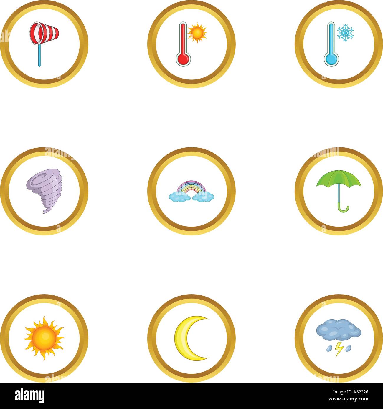 Climate icons set, cartoon style Stock Vector Image & Art - Alamy