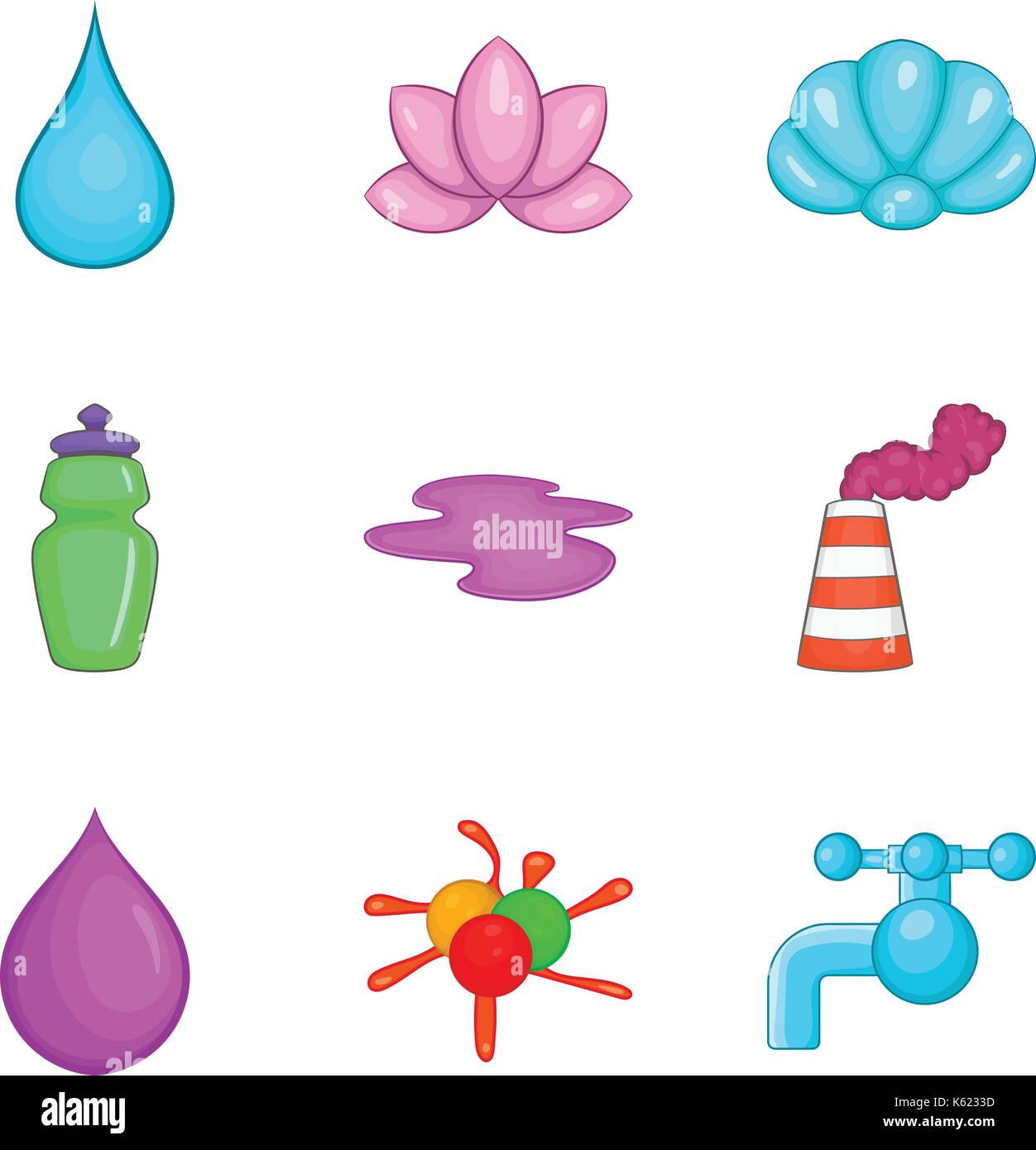 Natural environment icon set, cartoon style Stock Vector Image & Art ...