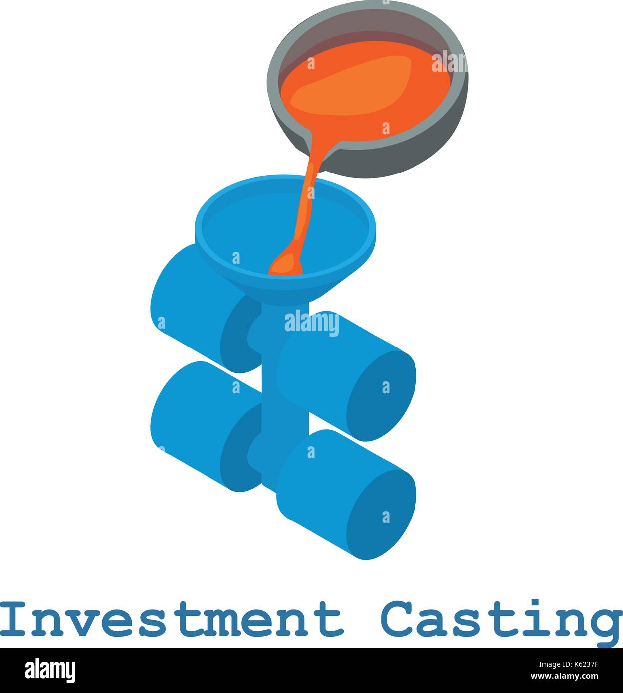 Investment casting metalwork icon, isometric 3d style Stock Vector ...